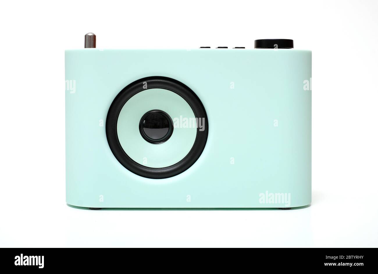 modern, contemporary style digital dab portable radio on white ...