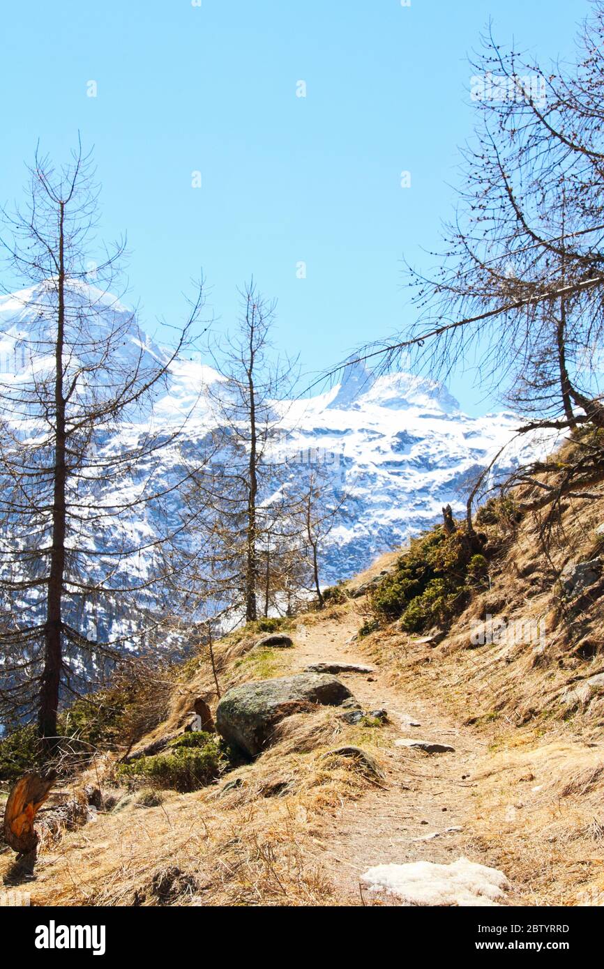 Zermatt Hiking Trail Stock Photo - Alamy