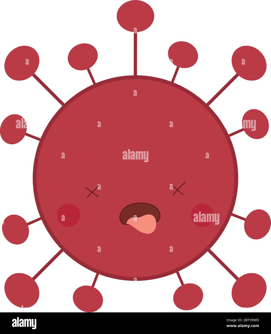 Covid 19 virus dead kawaii cartoon vector design Stock Vector Image ...