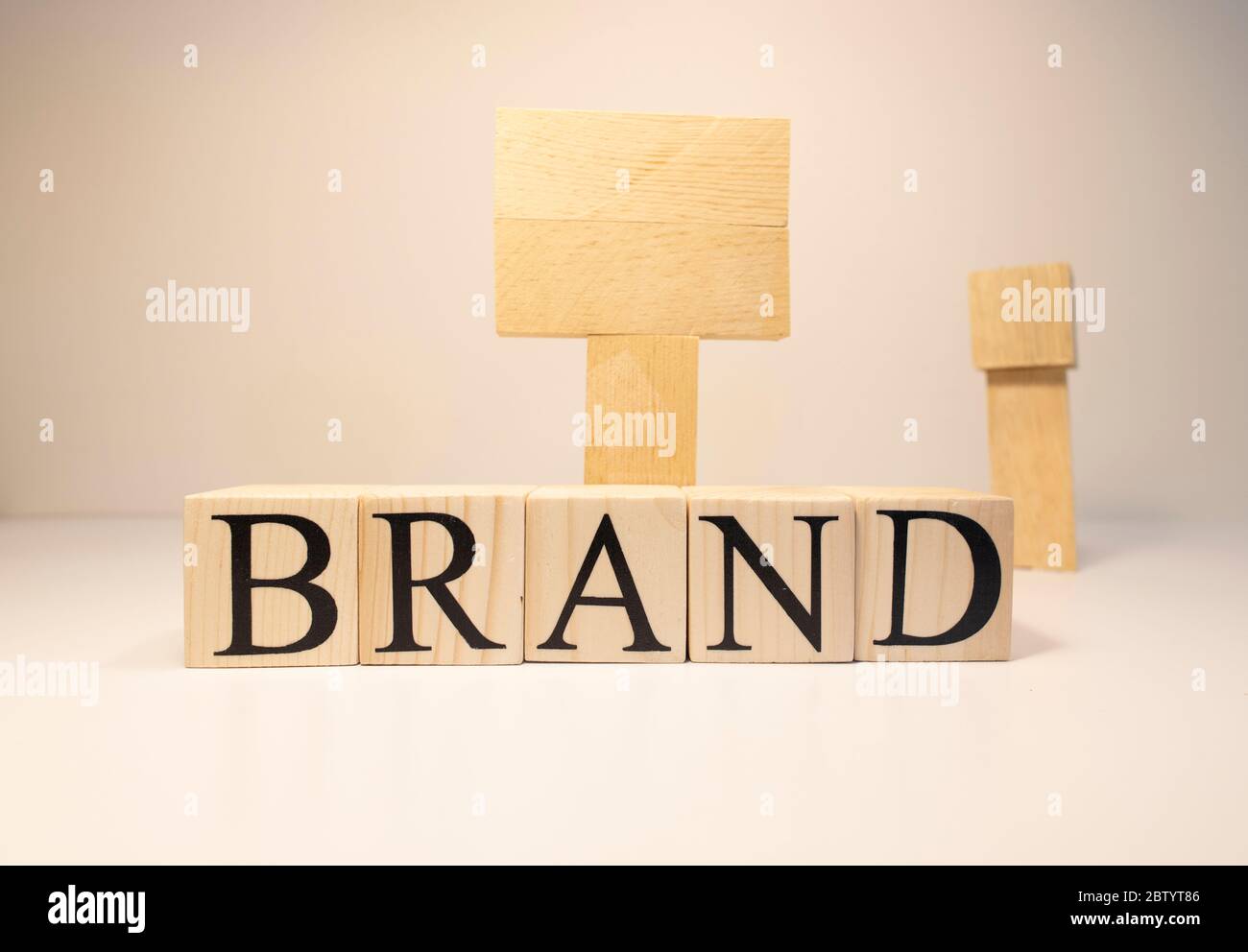 Make your own brand. Brand word with wooden letter cubes Stock Photo ...