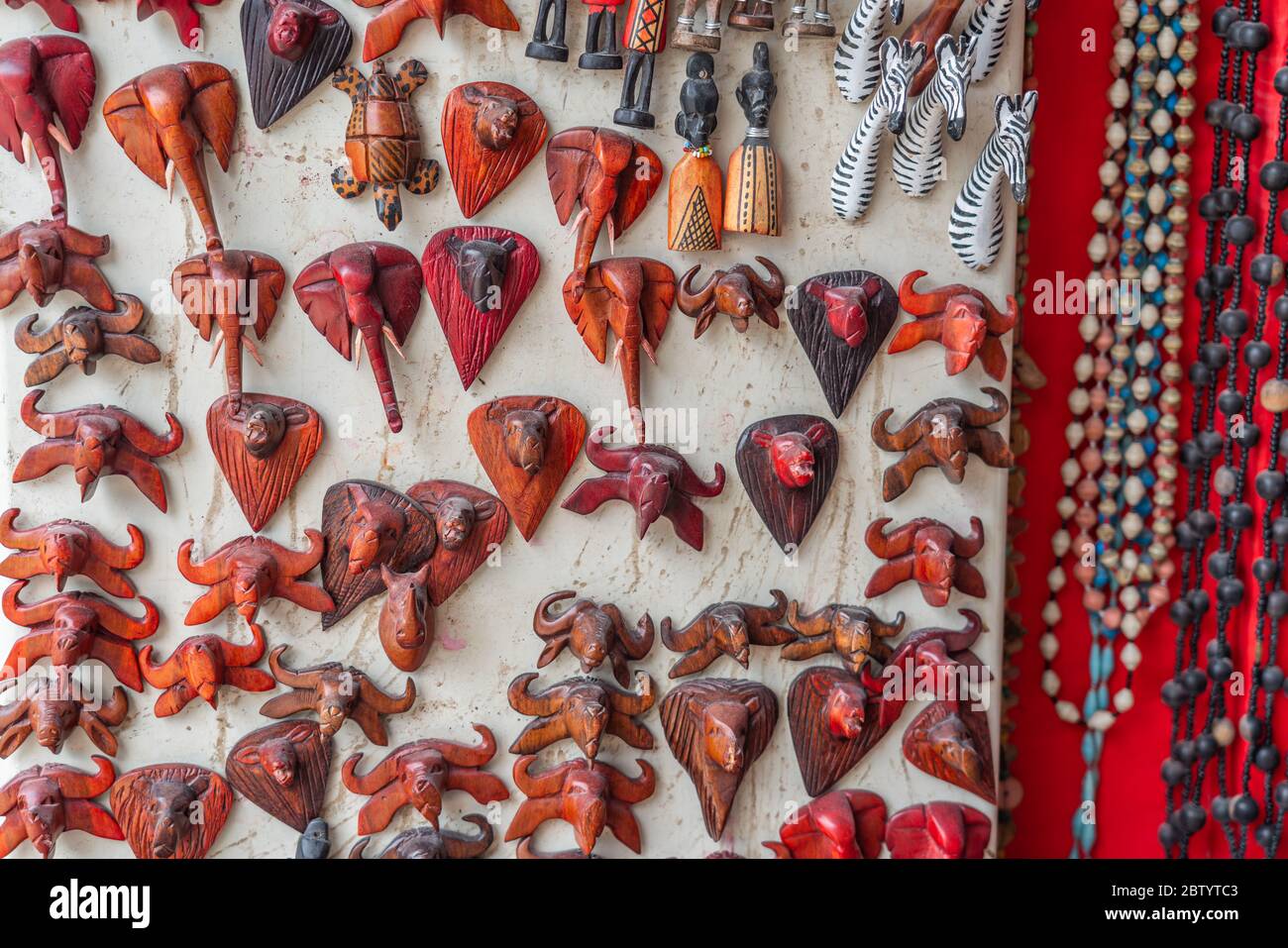 Zanzibar, Tanzania - February 13, 2020 : Souvenir magnets at the street ...