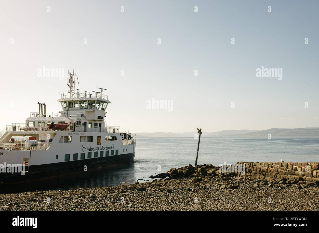 Caledonian MacBrayne ferry departing the port of Largs for the port of ...