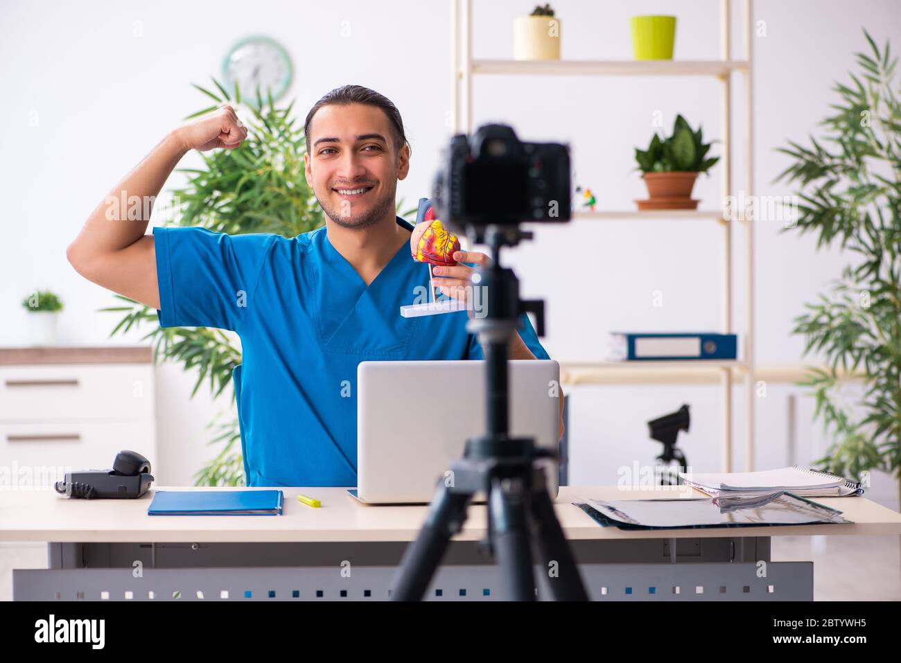 Excited young vlogger recording hi-res stock photography and images - Alamy