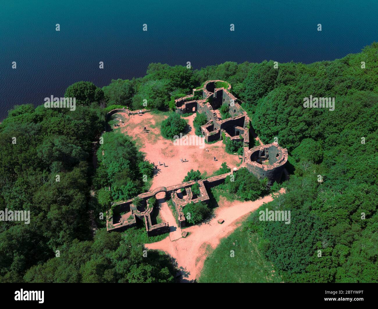 Castle ruins in forest Stock Photo - Alamy