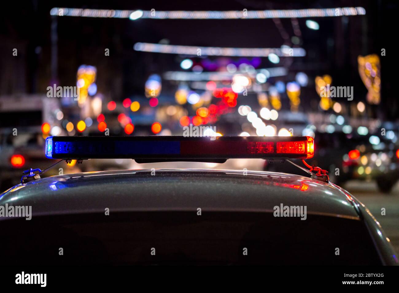 Close up police car night hi-res stock photography and images - Alamy