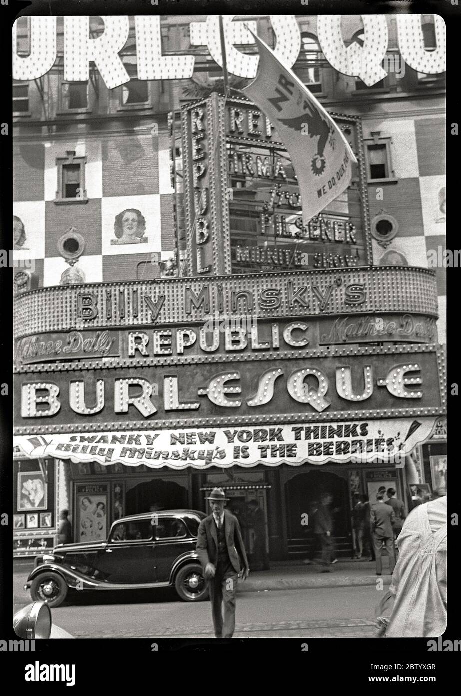 Billy Minsky's Republic Burlesque Theater on W. 42nd Street in New York ...