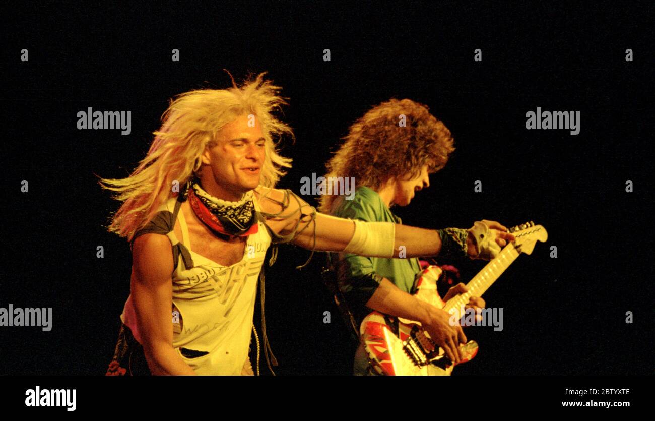 Van Halen performing at the Los Angeles Sports Arena in Los Angeles, CA ...