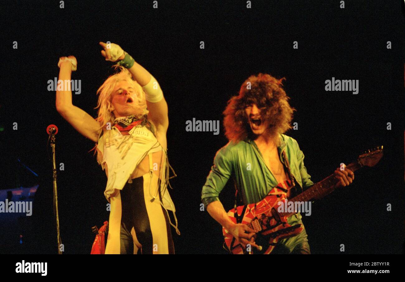 Van Halen performing at the Los Angeles Sports Arena in Los Angeles, CA ...