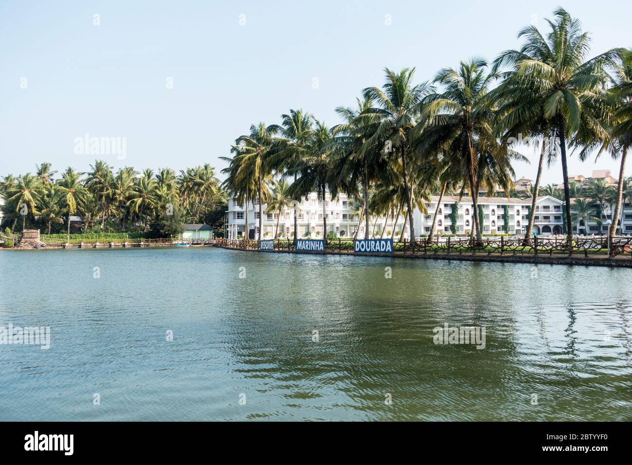 A walk through hotel Rio, along the Baga River to Mahindra Dorada Stock ...