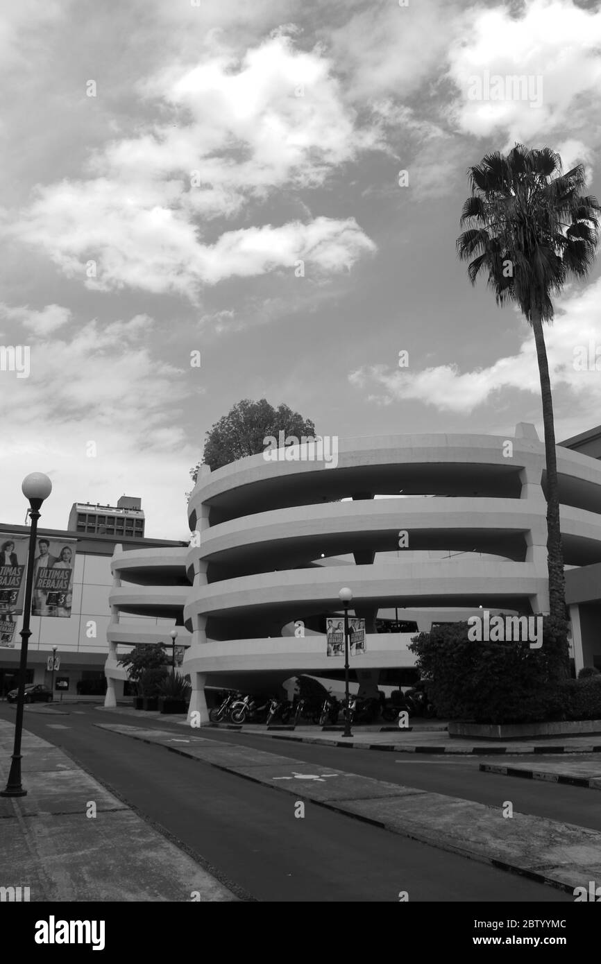 Monochrome Photograph of a Brutalist Garage Building, Roma Norte ...