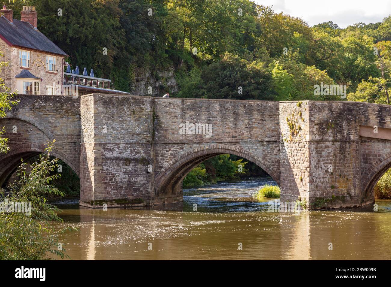 Views of the River Teme at Ludlow towards the Ludford Bridge, Ludlow ...