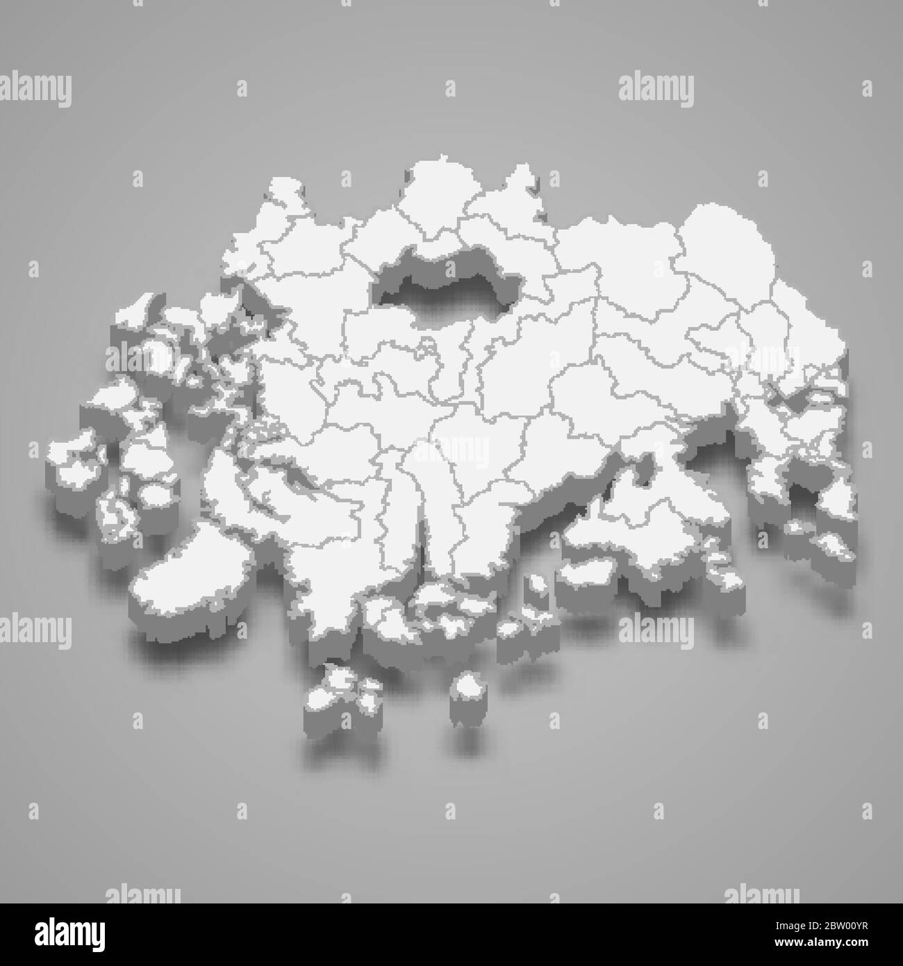 3d map of South Jeolla province is a region of South Korea Stock Vector ...