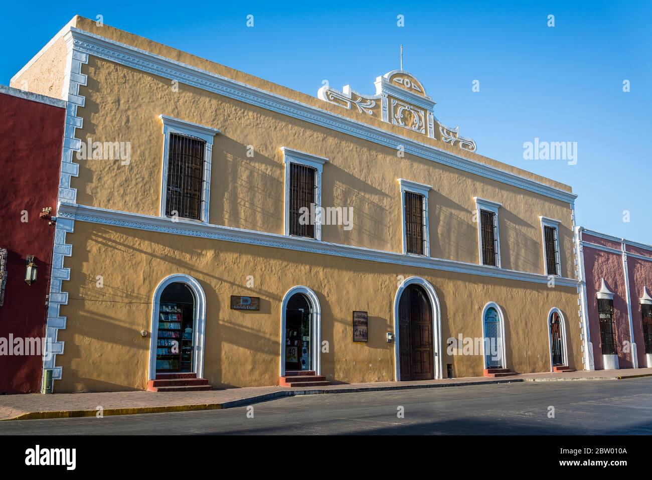 Beautiful Spanish colonial-era buildings lining the Francisco Canton ...