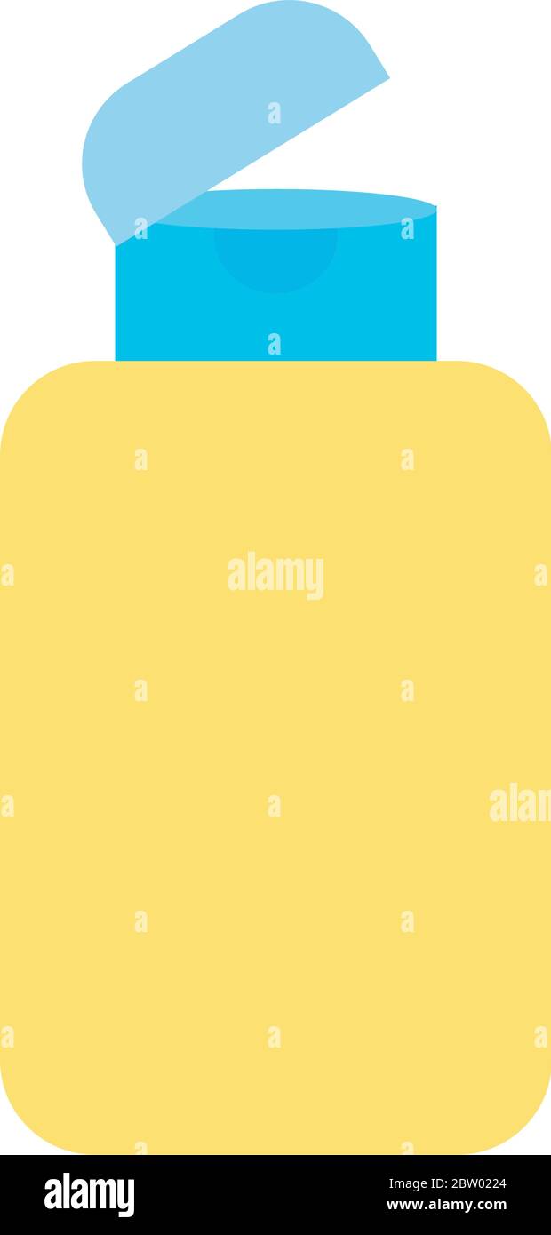 hand cream bottle icon over white background, flat style, vector ...