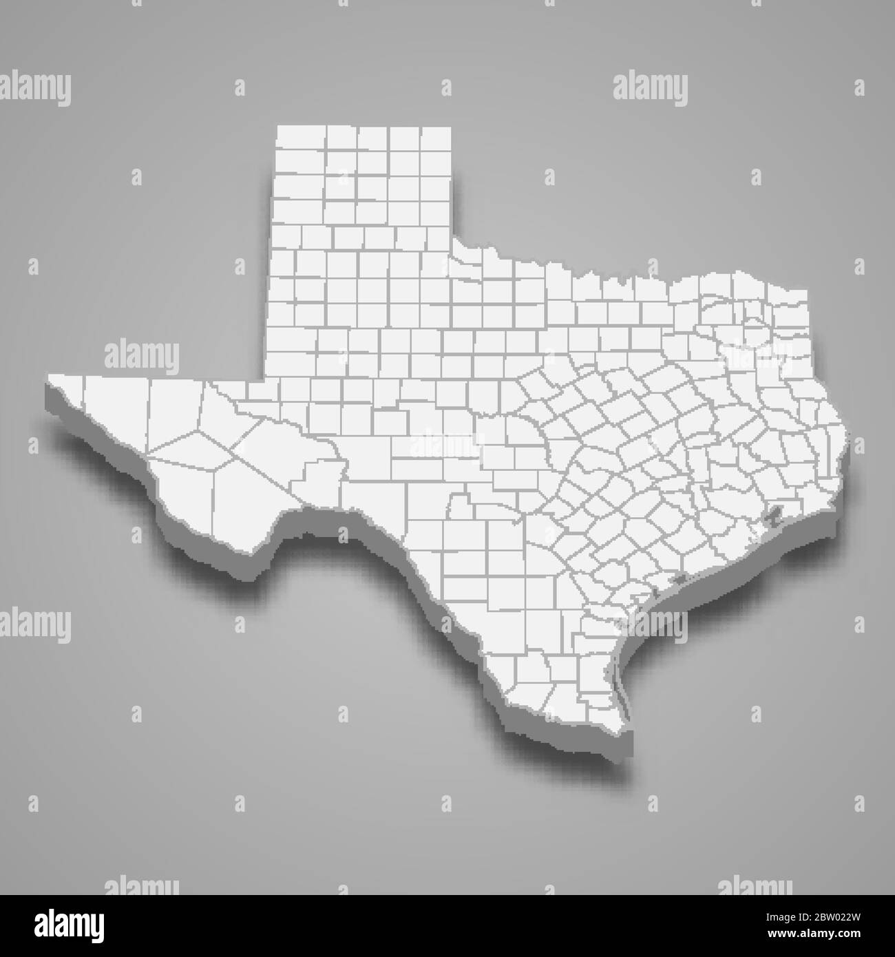 3d map of Texas is a state of United States Stock Vector Image & Art ...