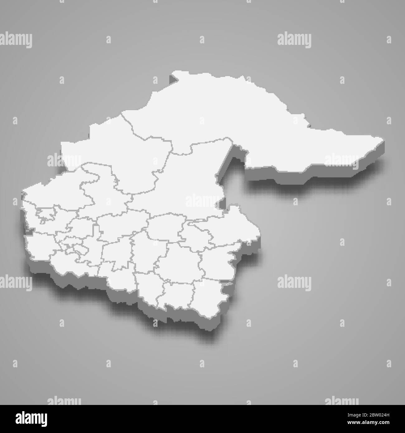 3d map of Tyumen Oblast is a region of Russia Stock Vector Image & Art ...