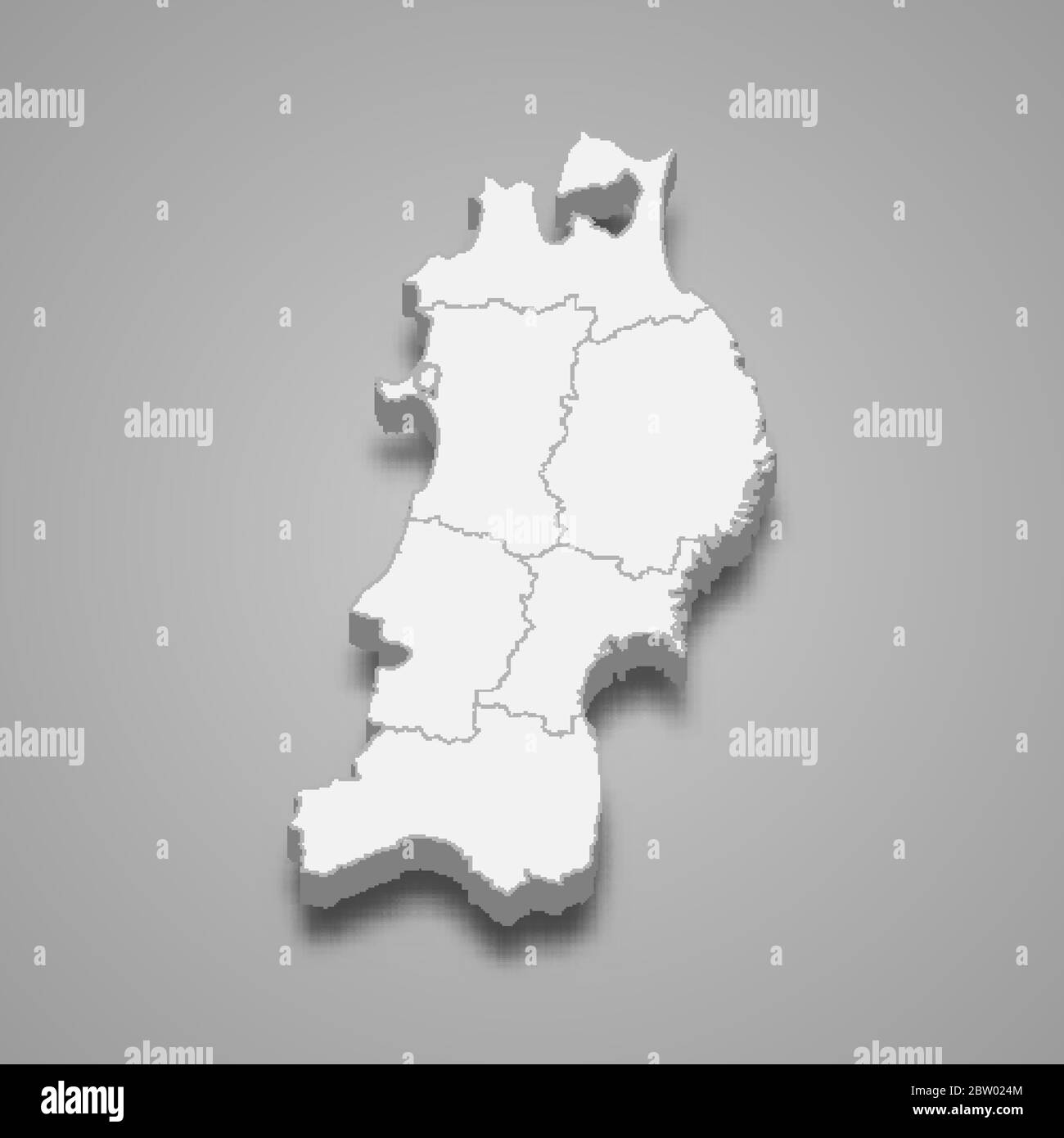 Tohoku map japan japanese hi-res stock photography and images - Alamy