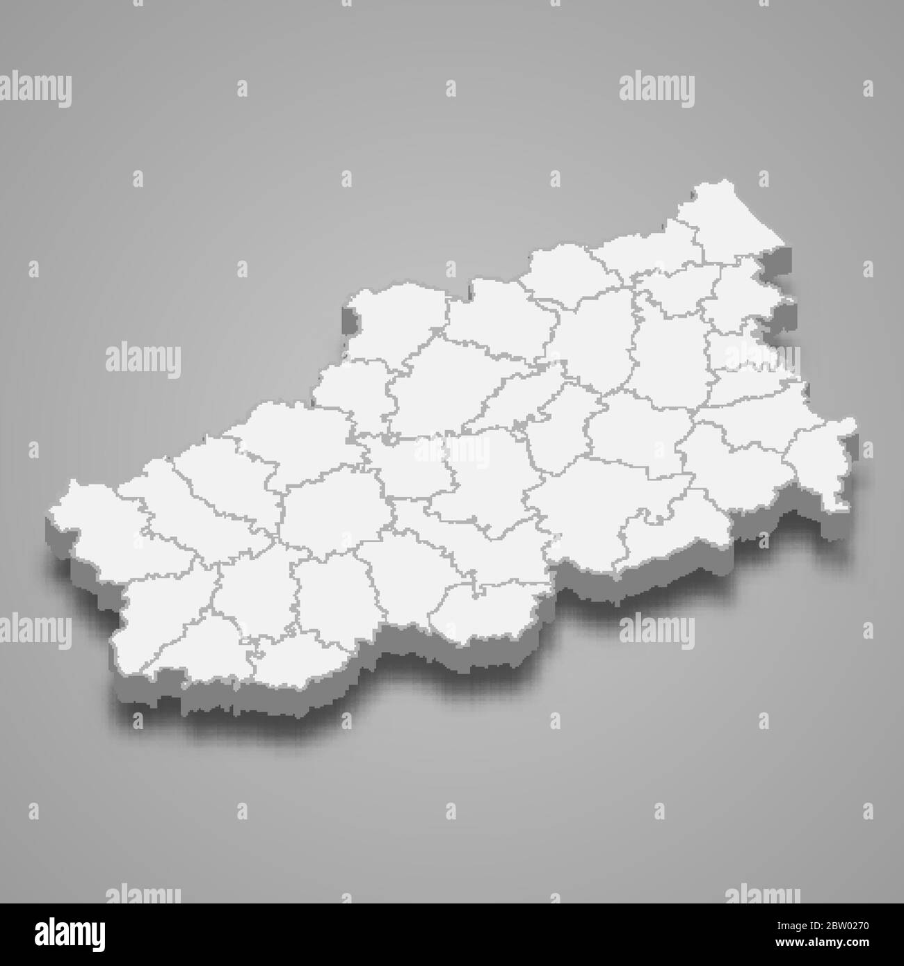 3d map of Tver Oblast is a region of Russia Stock Vector Image & Art ...