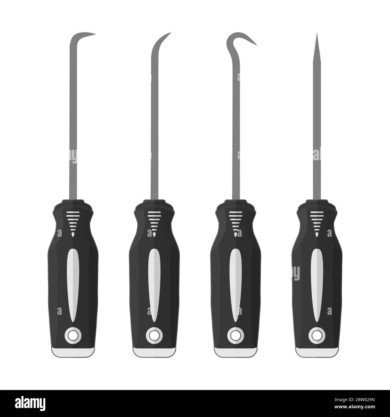 Set of miniature hooks tools vector flat illustration Stock Vector ...