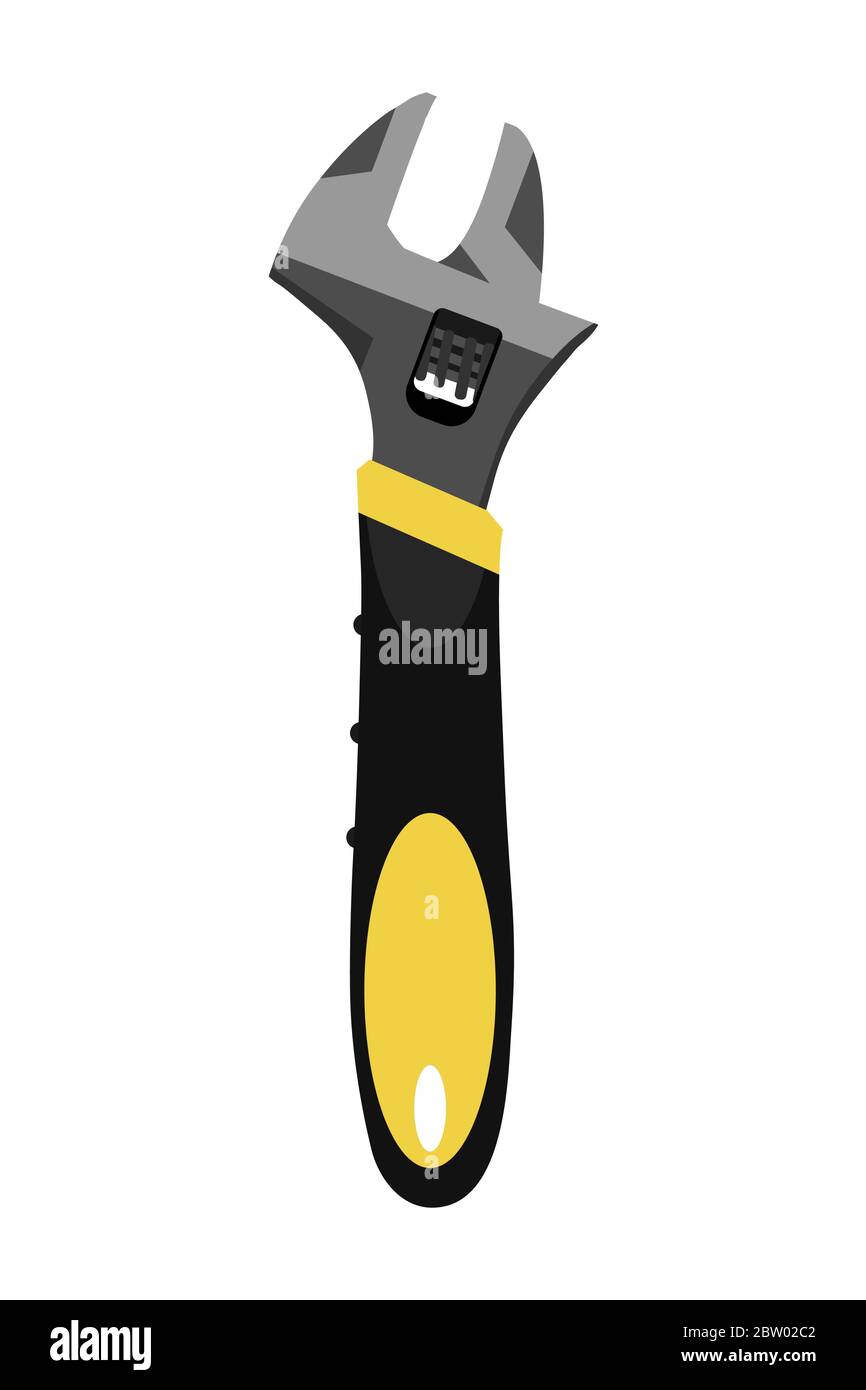 Adjustable wrench tool vector flat illustration Stock Vector Image ...