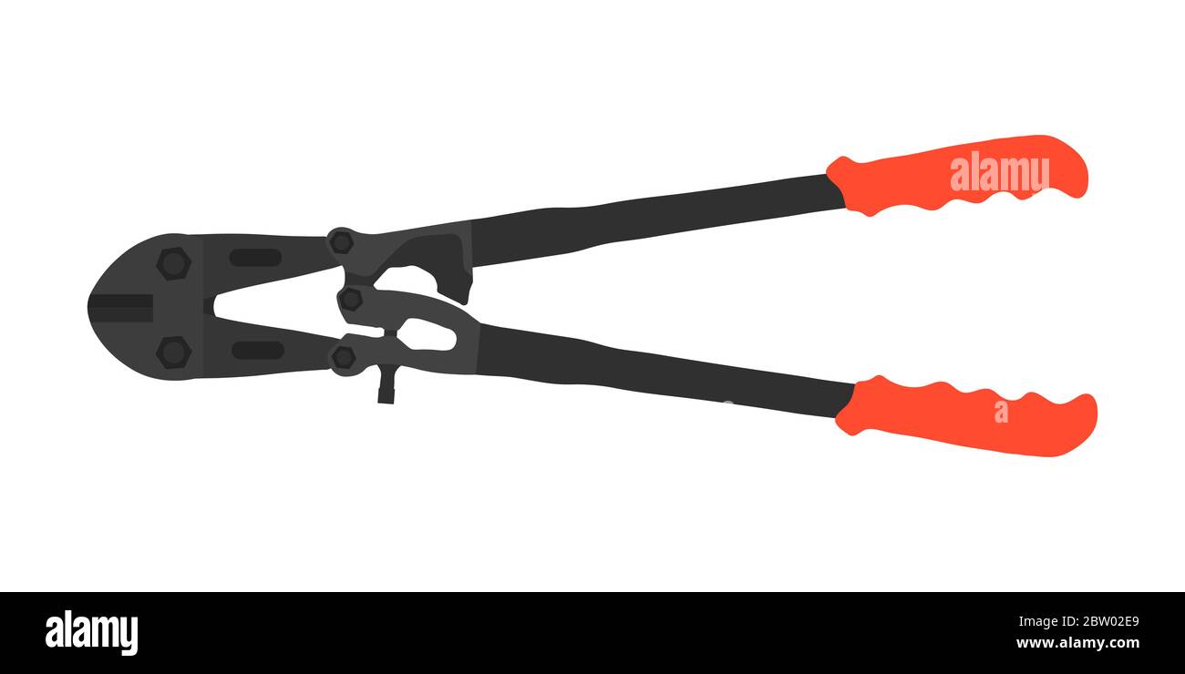 Scissors for reinforcement bars tool vector flat illustration Stock ...