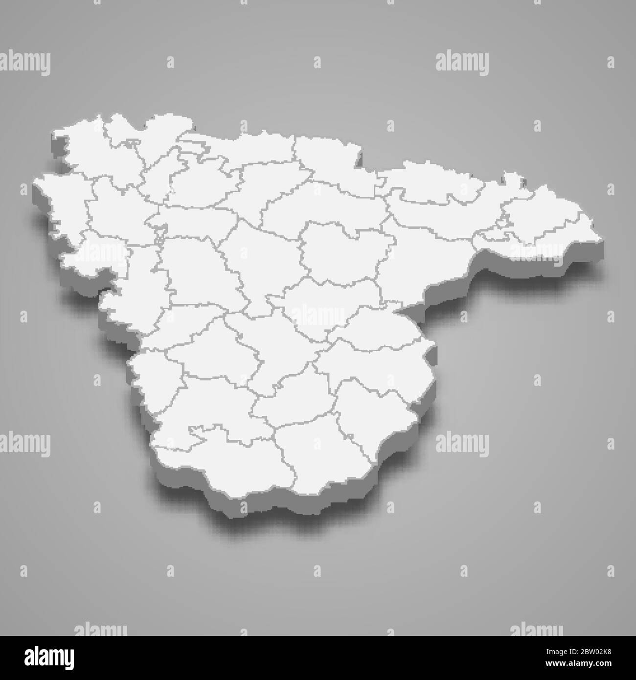 3d map of Voronezh Oblast is a region of Russia Stock Vector Image ...