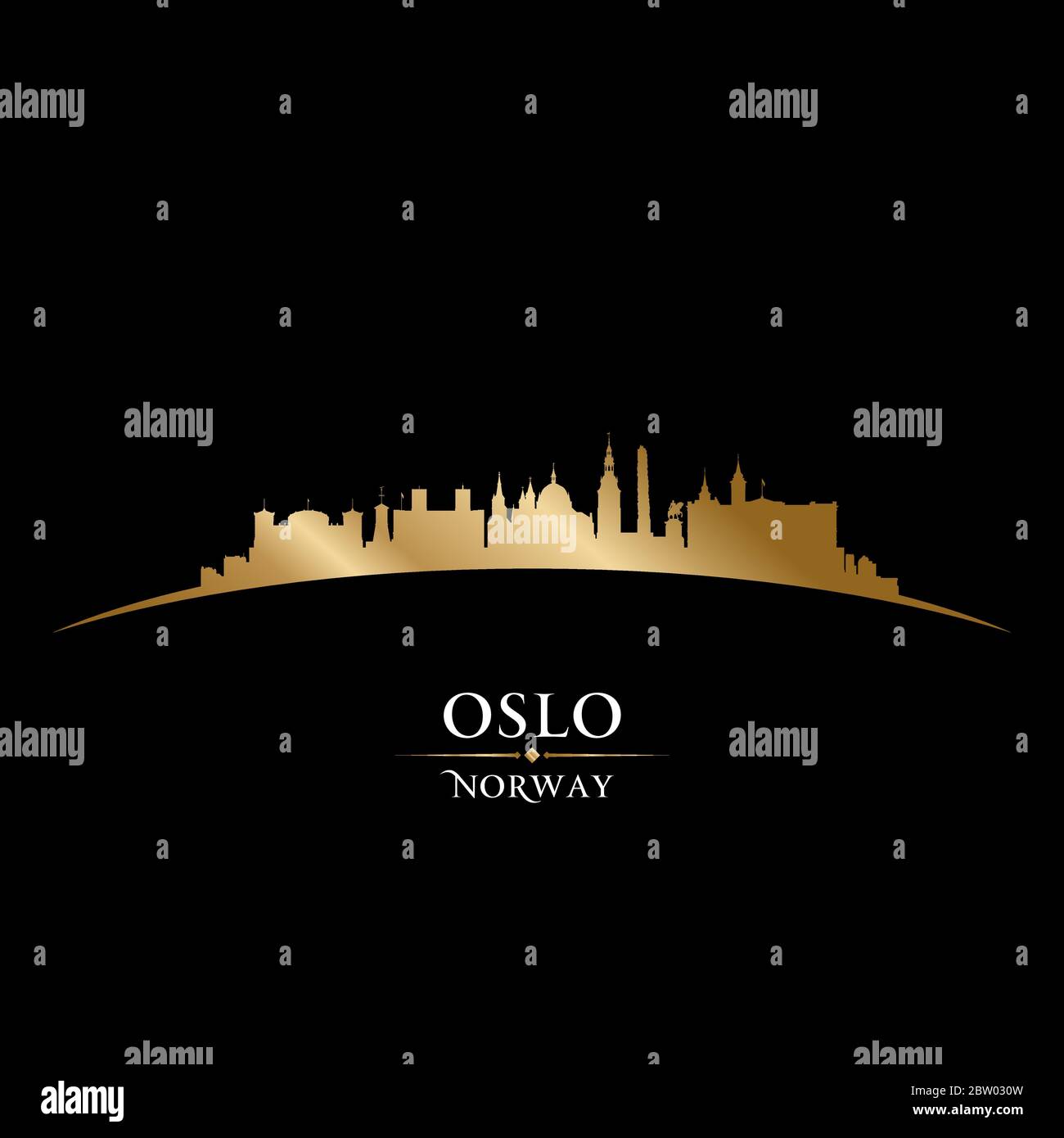 Oslo Norway city skyline silhouette. Vector illustration Stock Vector ...