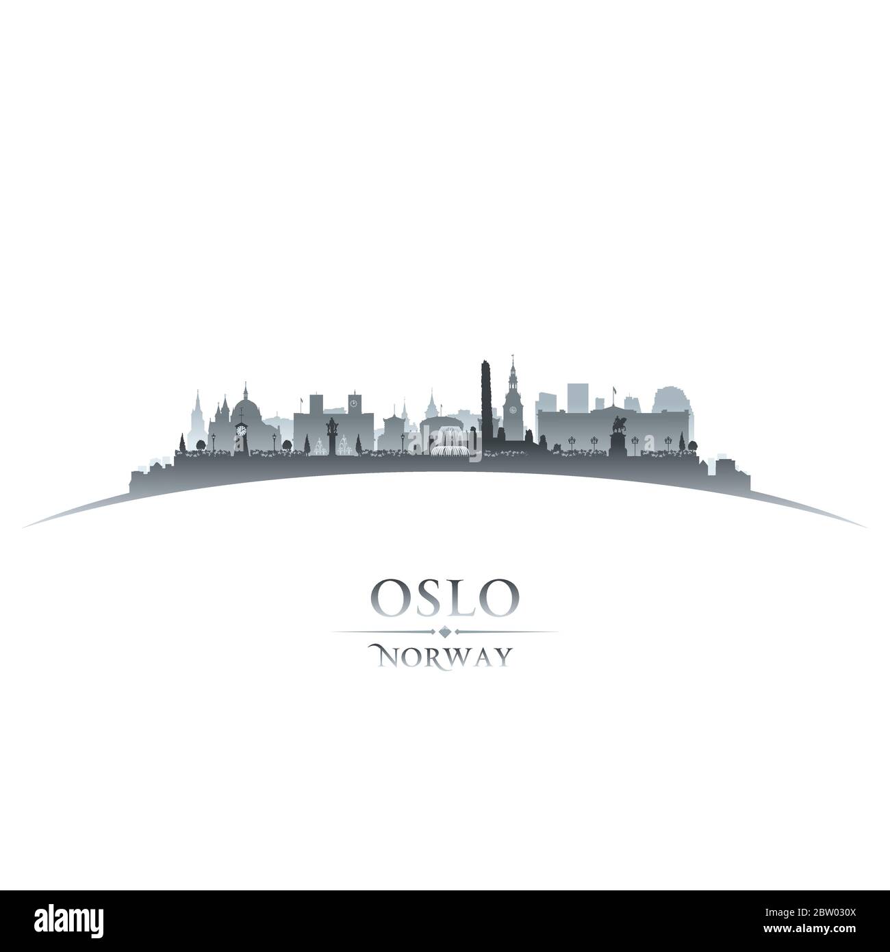 Oslo Norway city skyline silhouette. Vector illustration Stock Vector ...