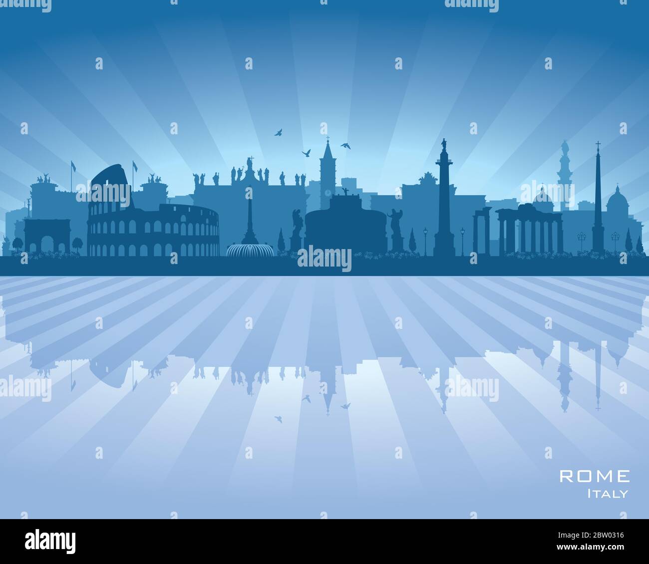 Rome skyline vector hi-res stock photography and images - Alamy