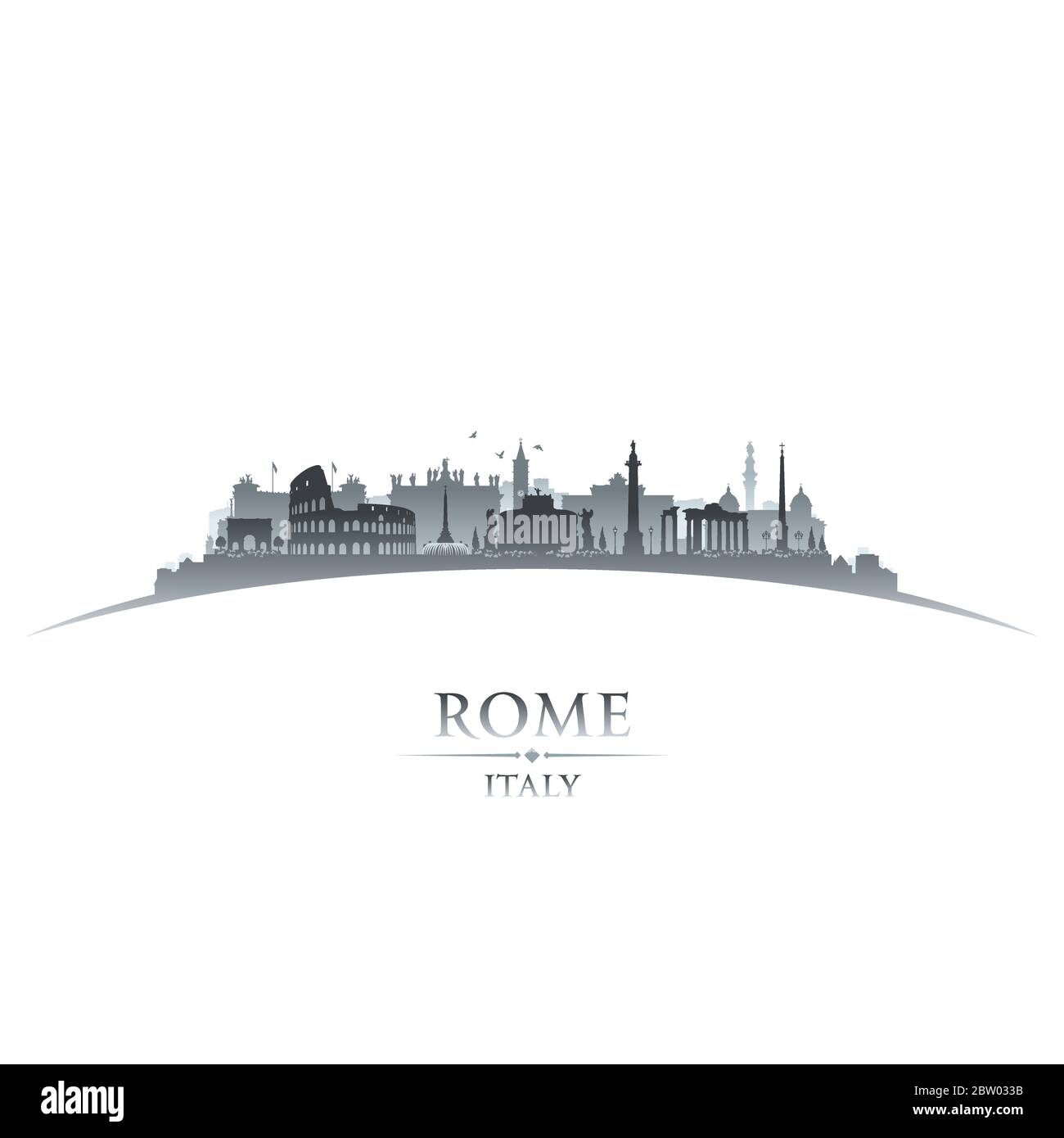 Rome Italy city skyline silhouette. Vector illustration Stock Vector ...