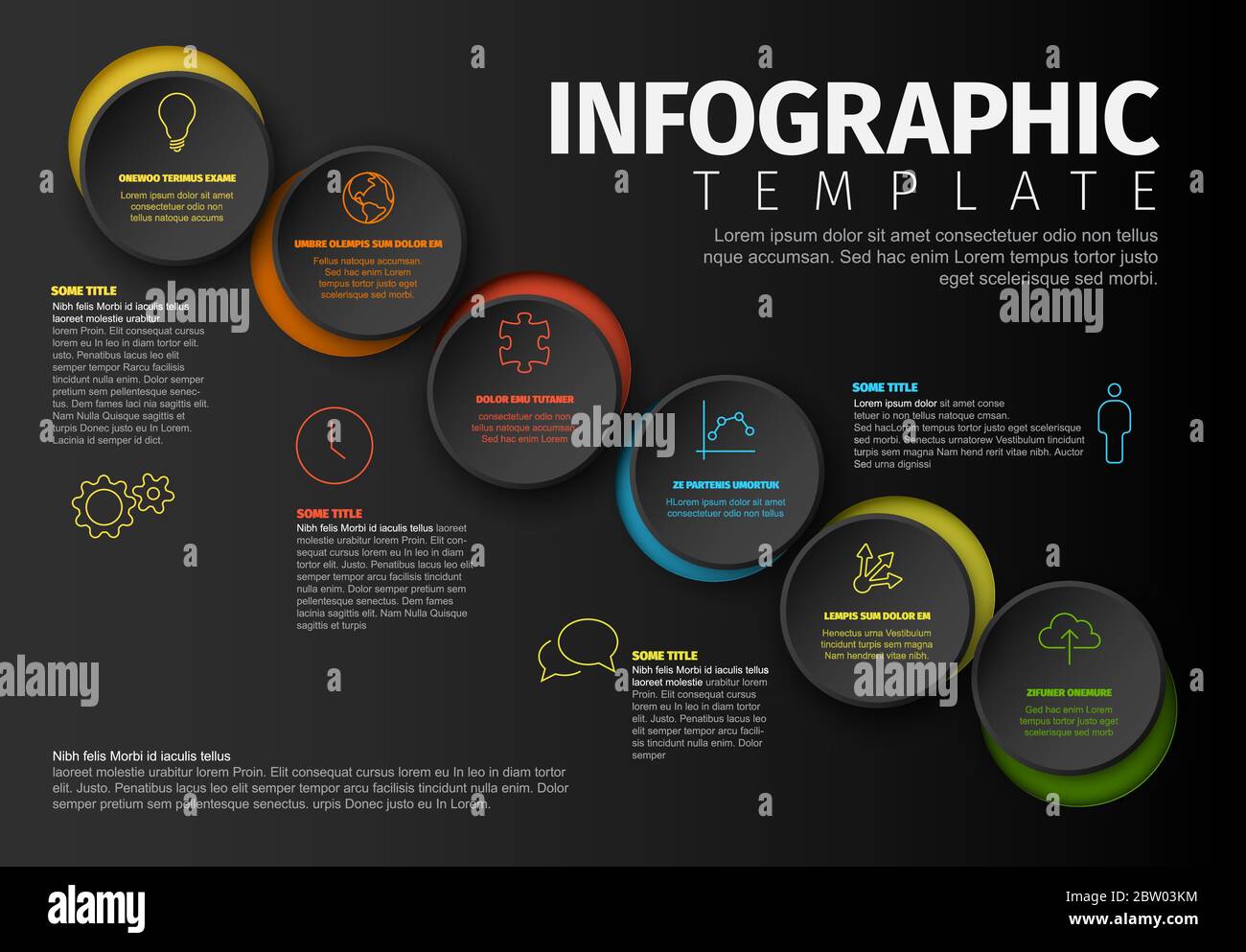 Vector Minimalist colorful Infographic report template with circle ...