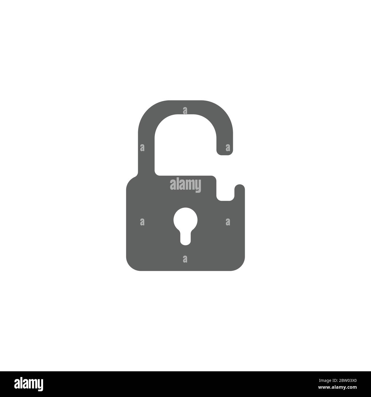 open lock flat gray vector icon isolated Stock Vector Image & Art - Alamy