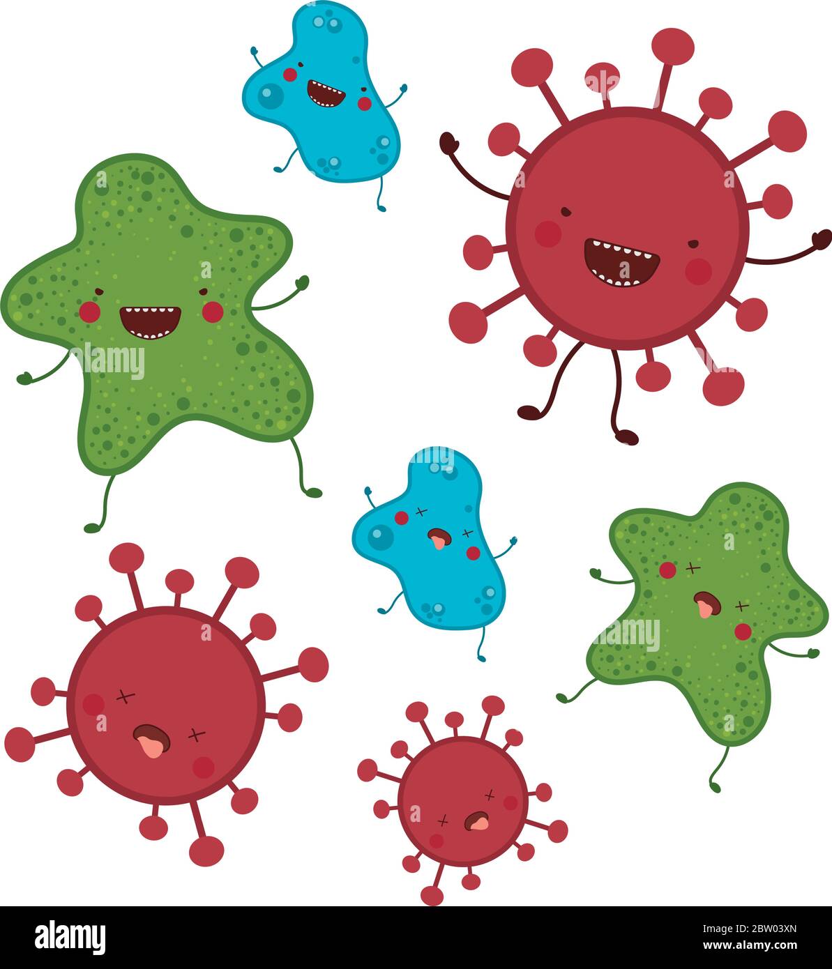 Covid 19 virus kawaii cartoons vector design Stock Vector Image & Art ...