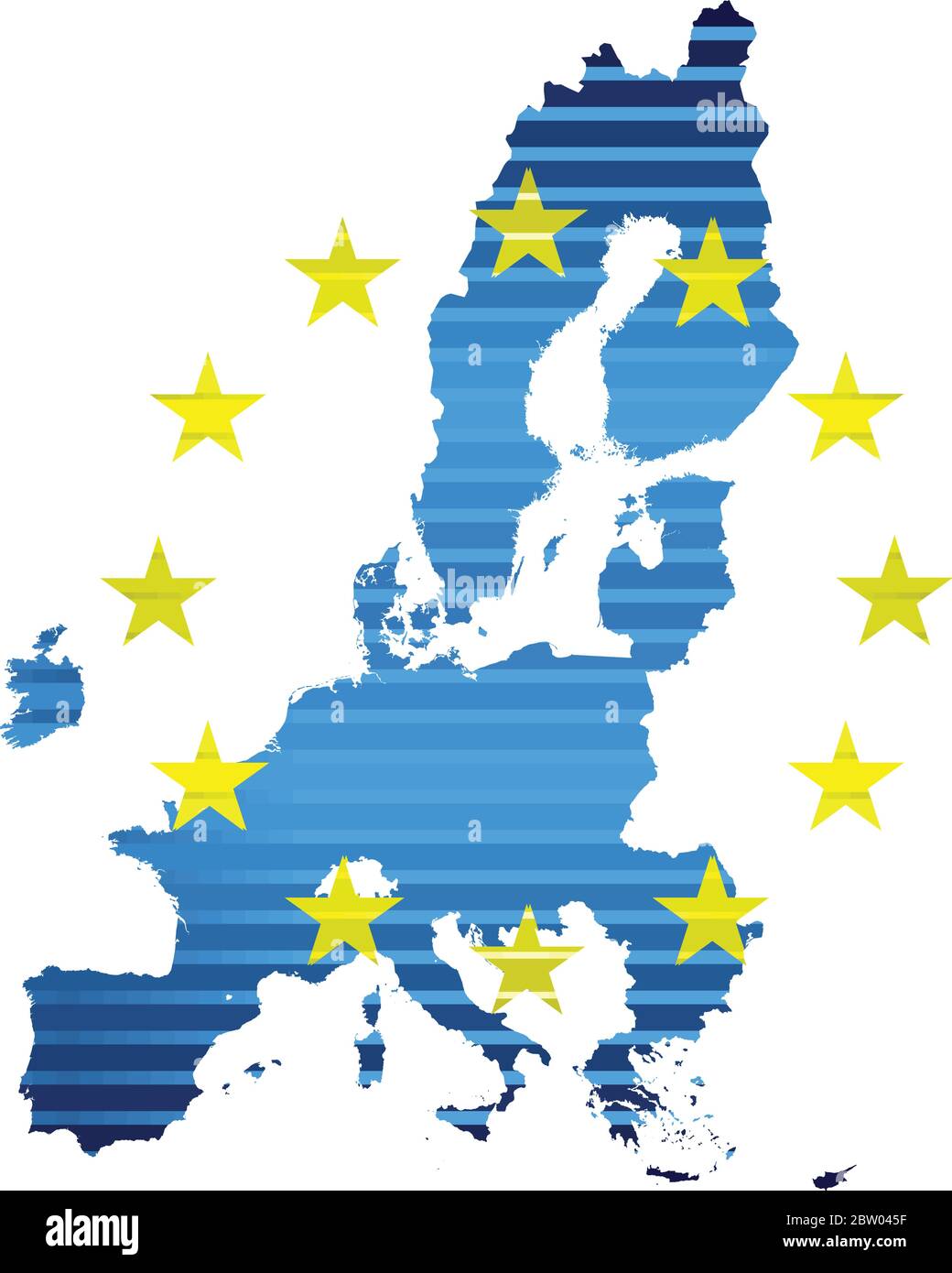 Shiny map of European Union - Illustration, Three Dimensional Map of ...