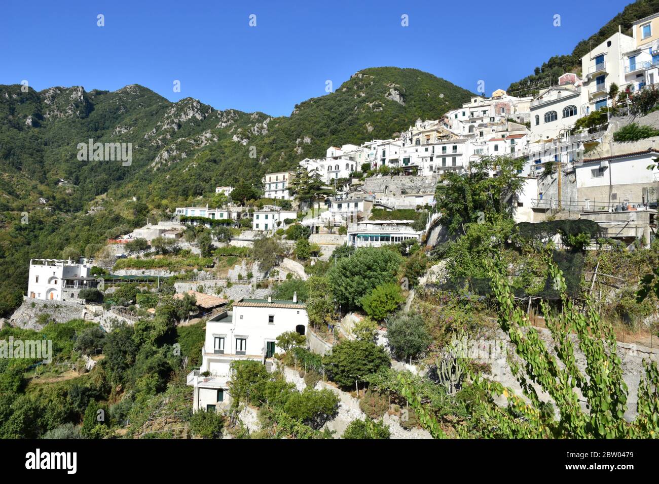 Panorama of Albori, a village on the Amalfi coast Stock Photo - Alamy