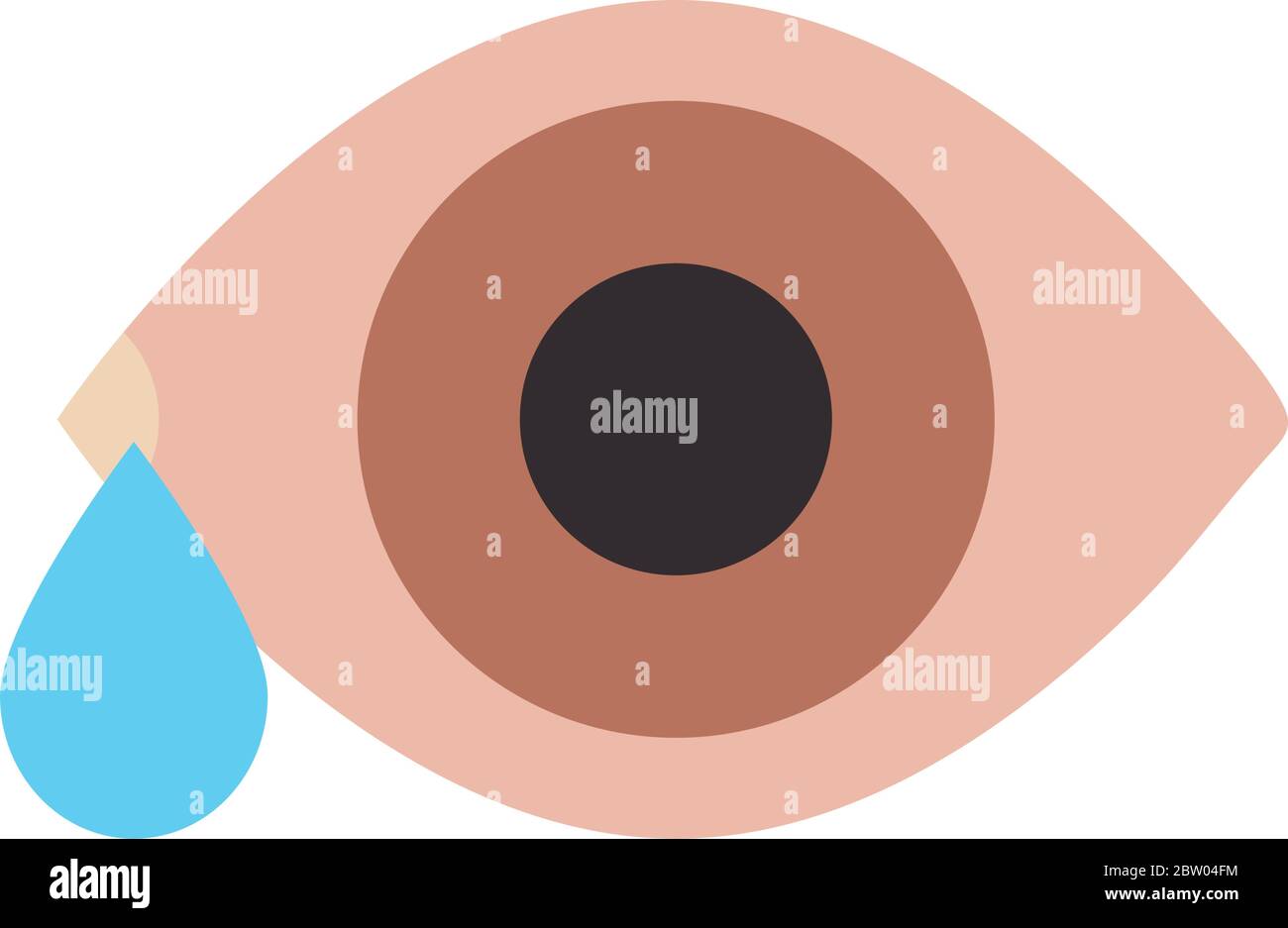 watery eye icon over white background, flat style, vector illustration ...