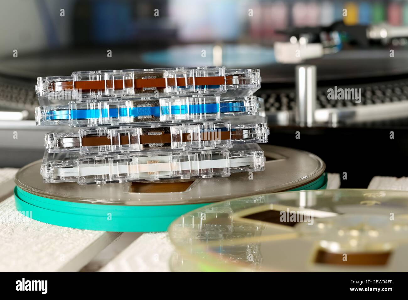 A set of audio media, whose obsolete technology already creates a ...