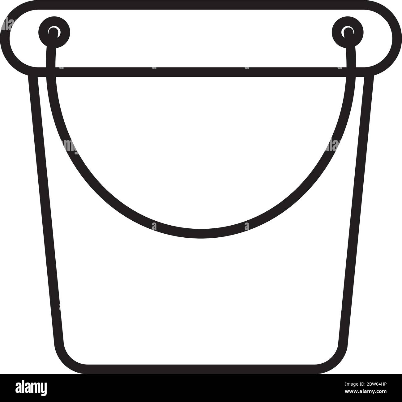 cleaning bucket icon over white background, line style, vector ...