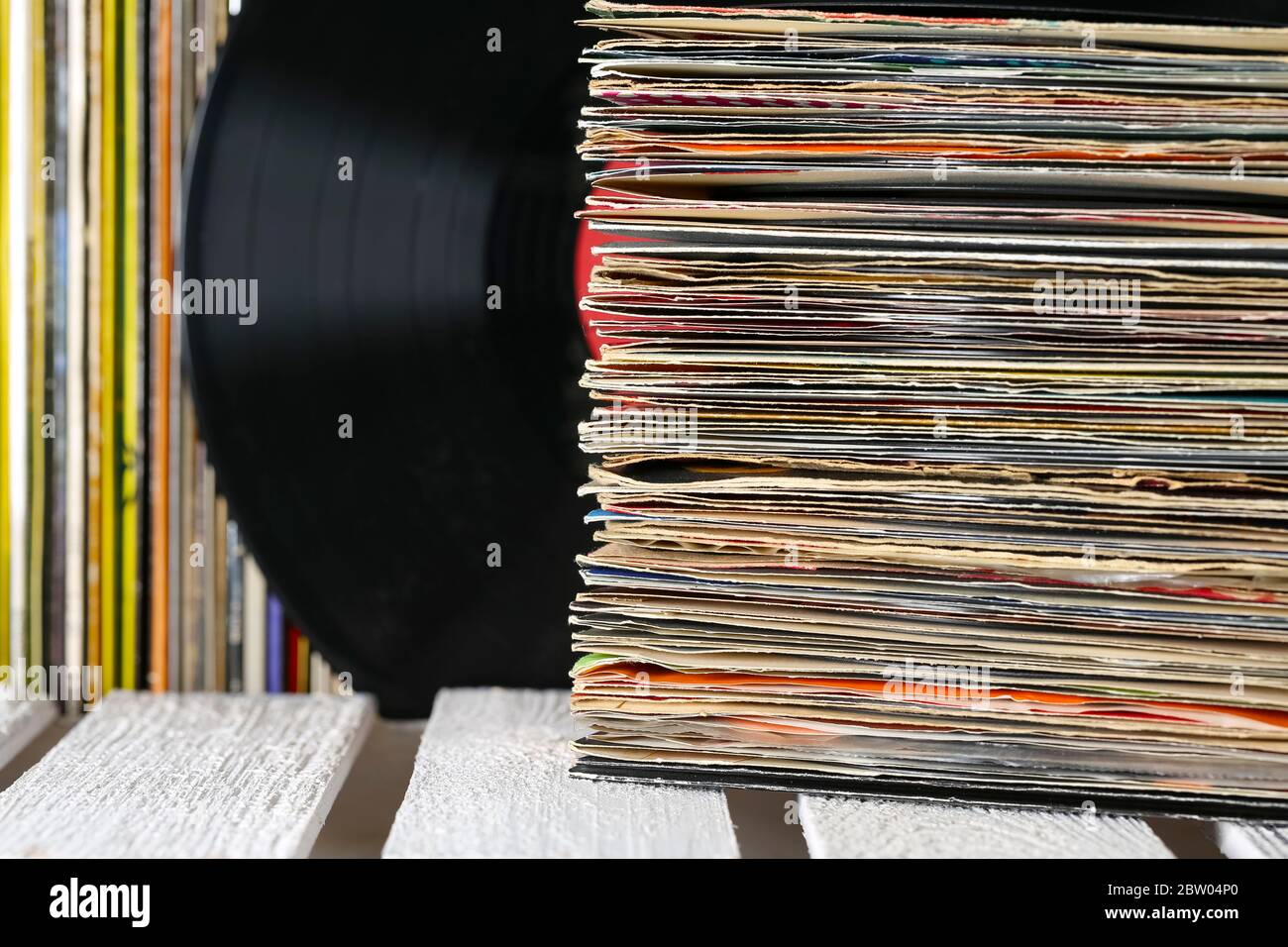 Collection of many turntable vinyl records Stock Photo - Alamy
