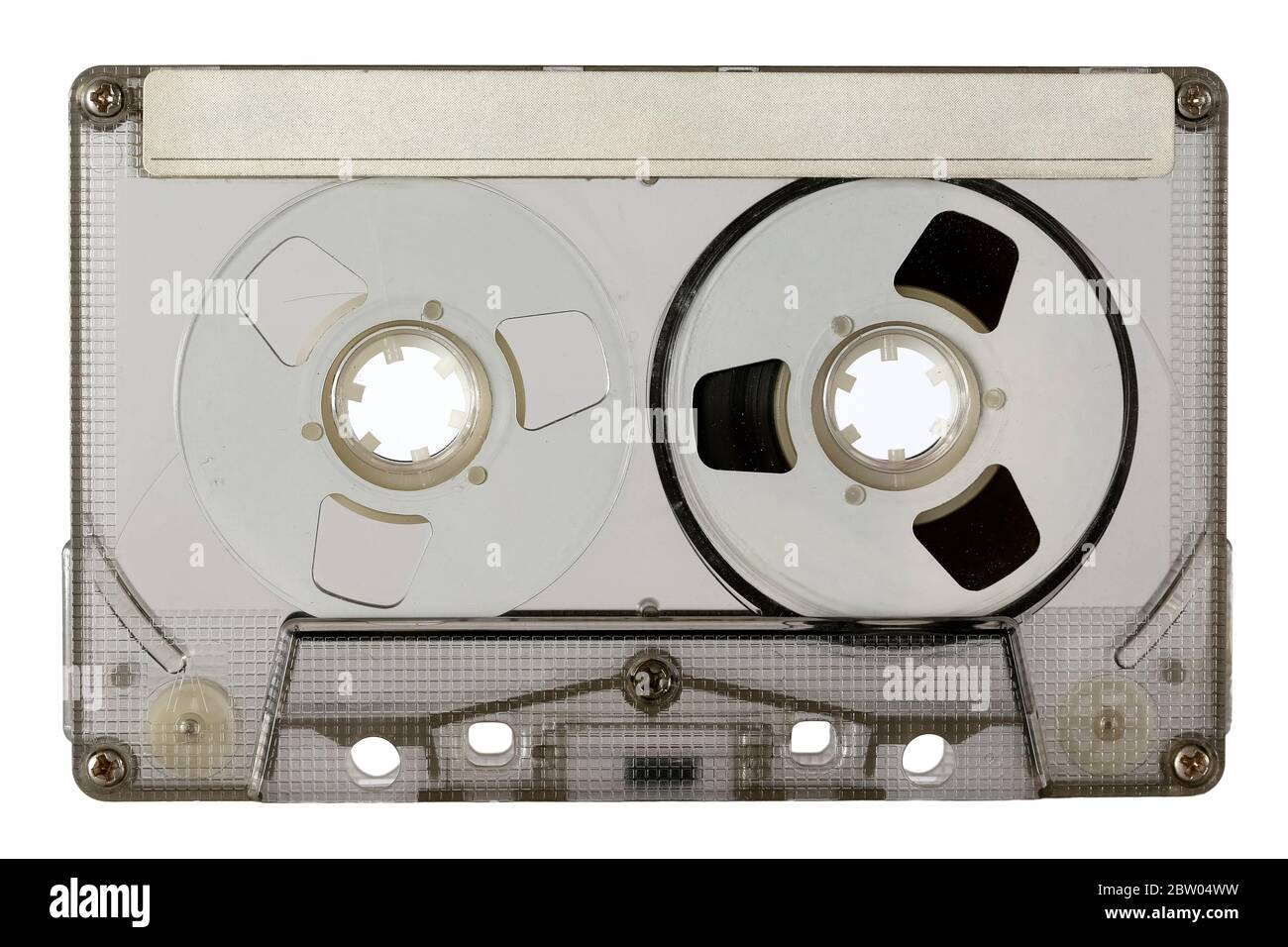 Transparent compact cassette tape is isolated on white background Stock ...