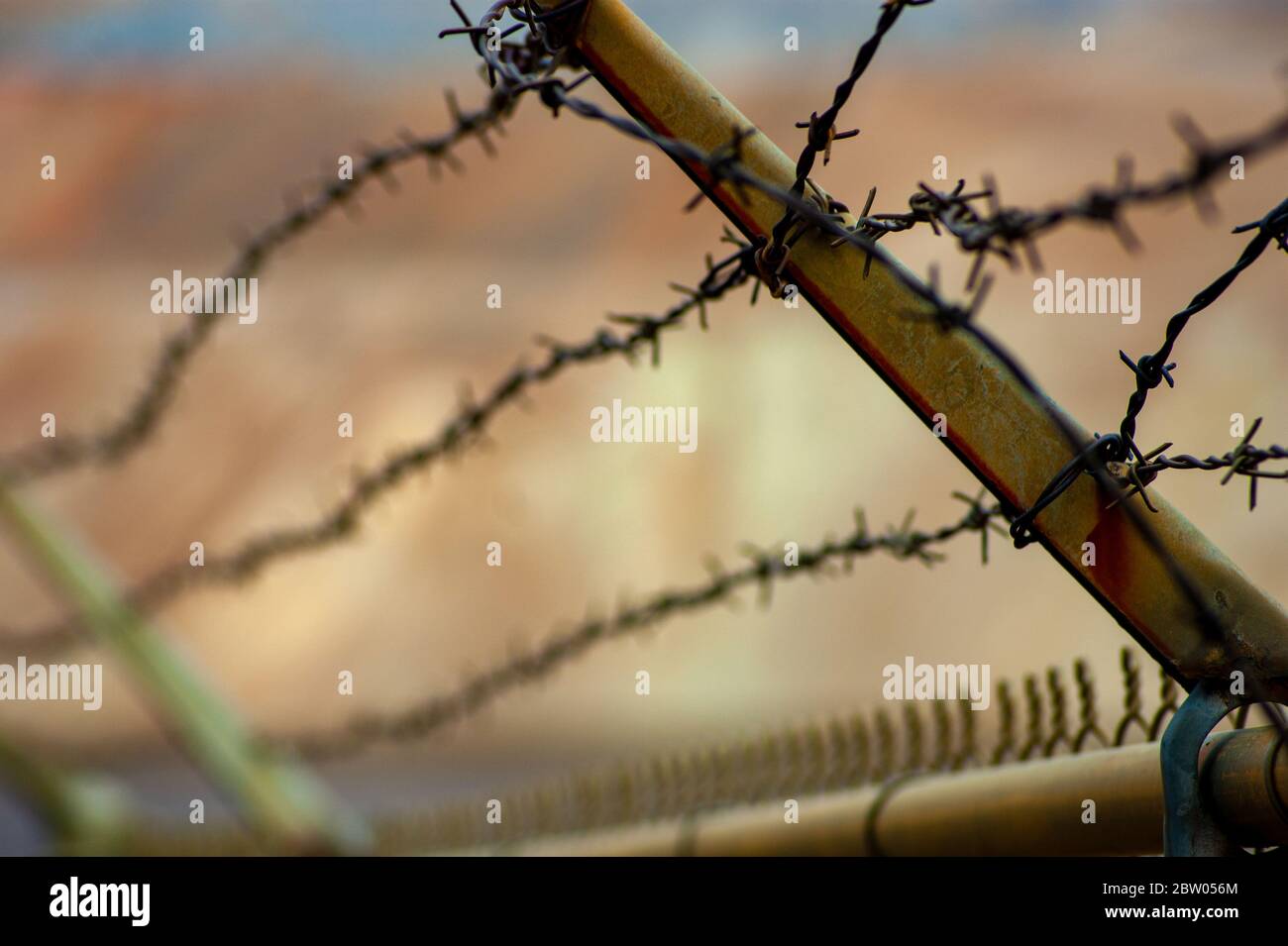 Barbed Wire Protection Stock Photo - Alamy