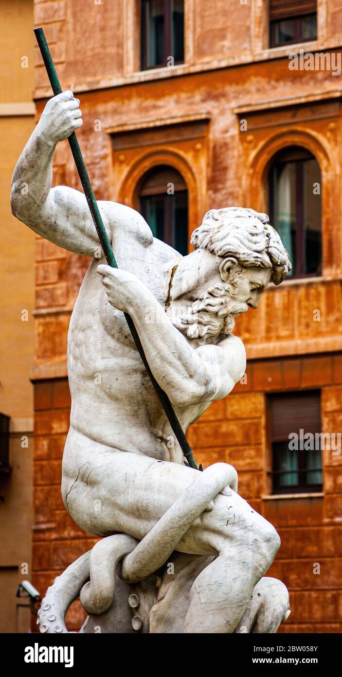 Battling an Octopus Statue Stock Photo - Alamy