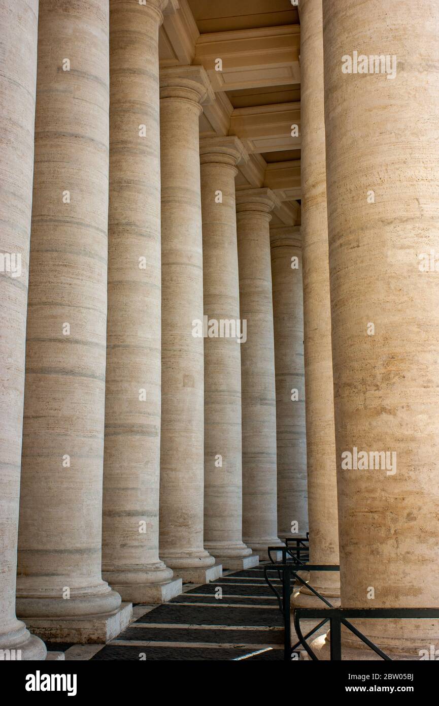 Curved Walkway through Pillars Stock Photo - Alamy