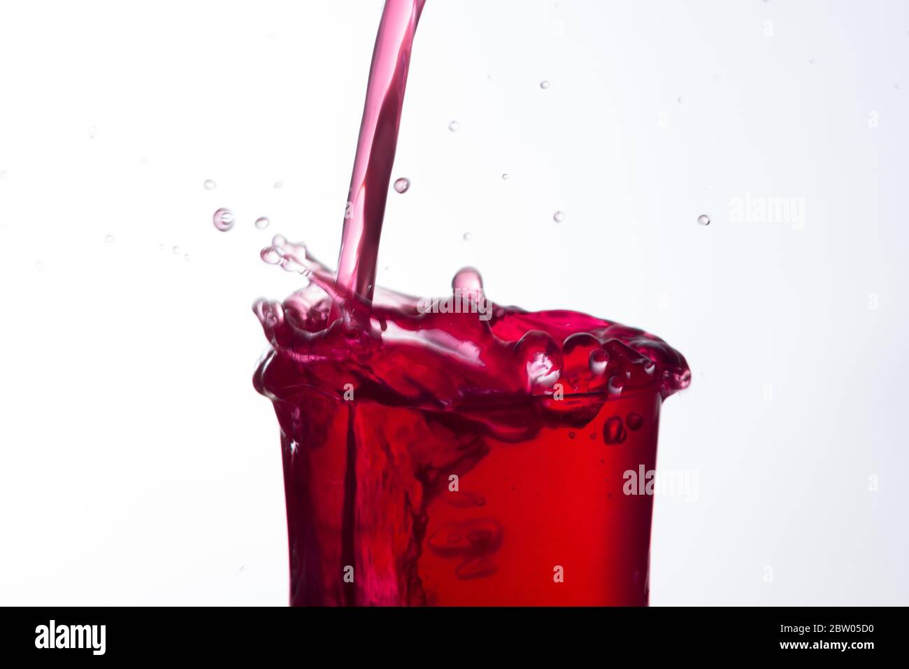 Clear, drinking water falls into a clear glass, healthy, wholesome ...