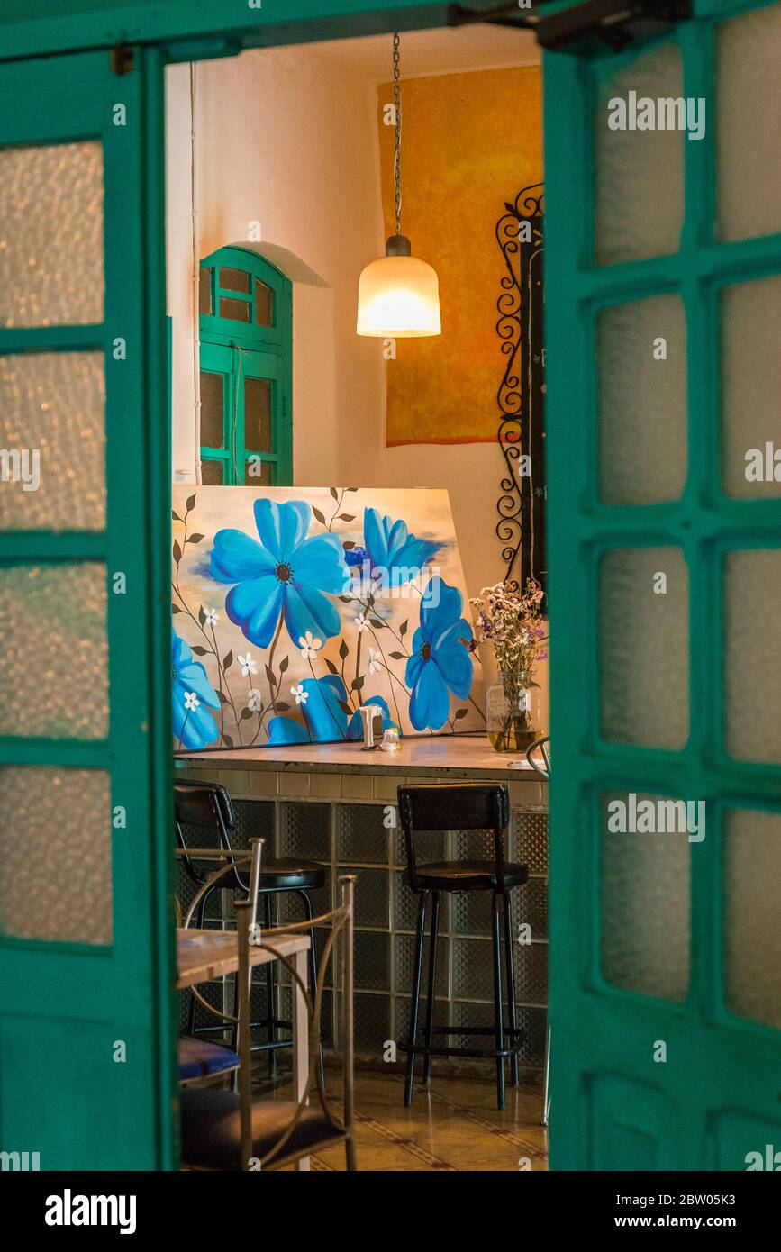 Funky cafe restaurant - Bistro cultural, Merida, Yucatan, Mexico Stock ...