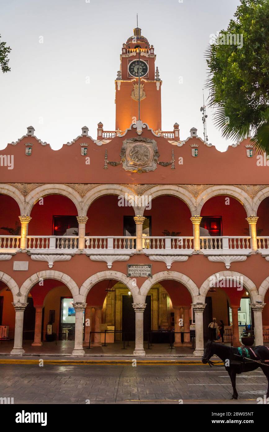 Palacio Municipal - historic Town Hall, Merida, Yucatan, Mexico Stock ...