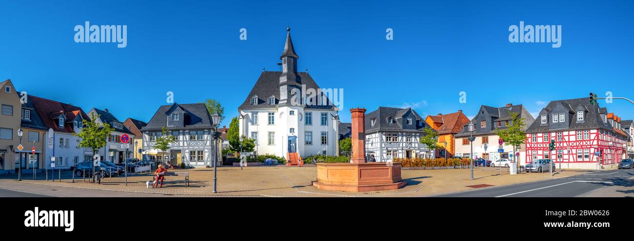 City hall and market, Usingen, Germany Stock Photo - Alamy