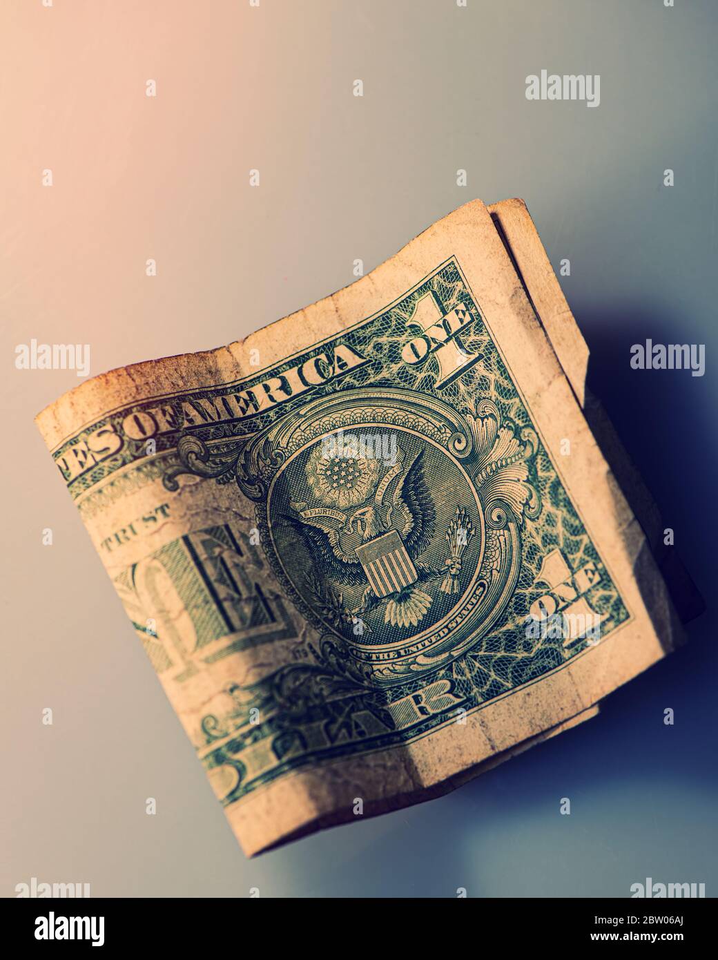 Crumpled paper money note one US dollar. Business concept Stock Photo ...