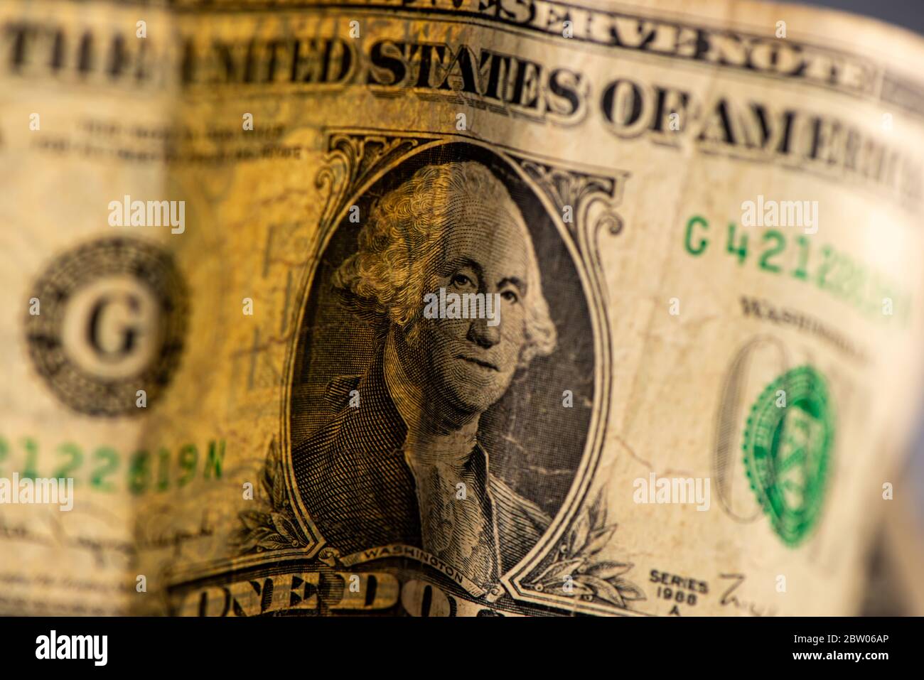 American one dollar banknote folded hi-res stock photography and images ...