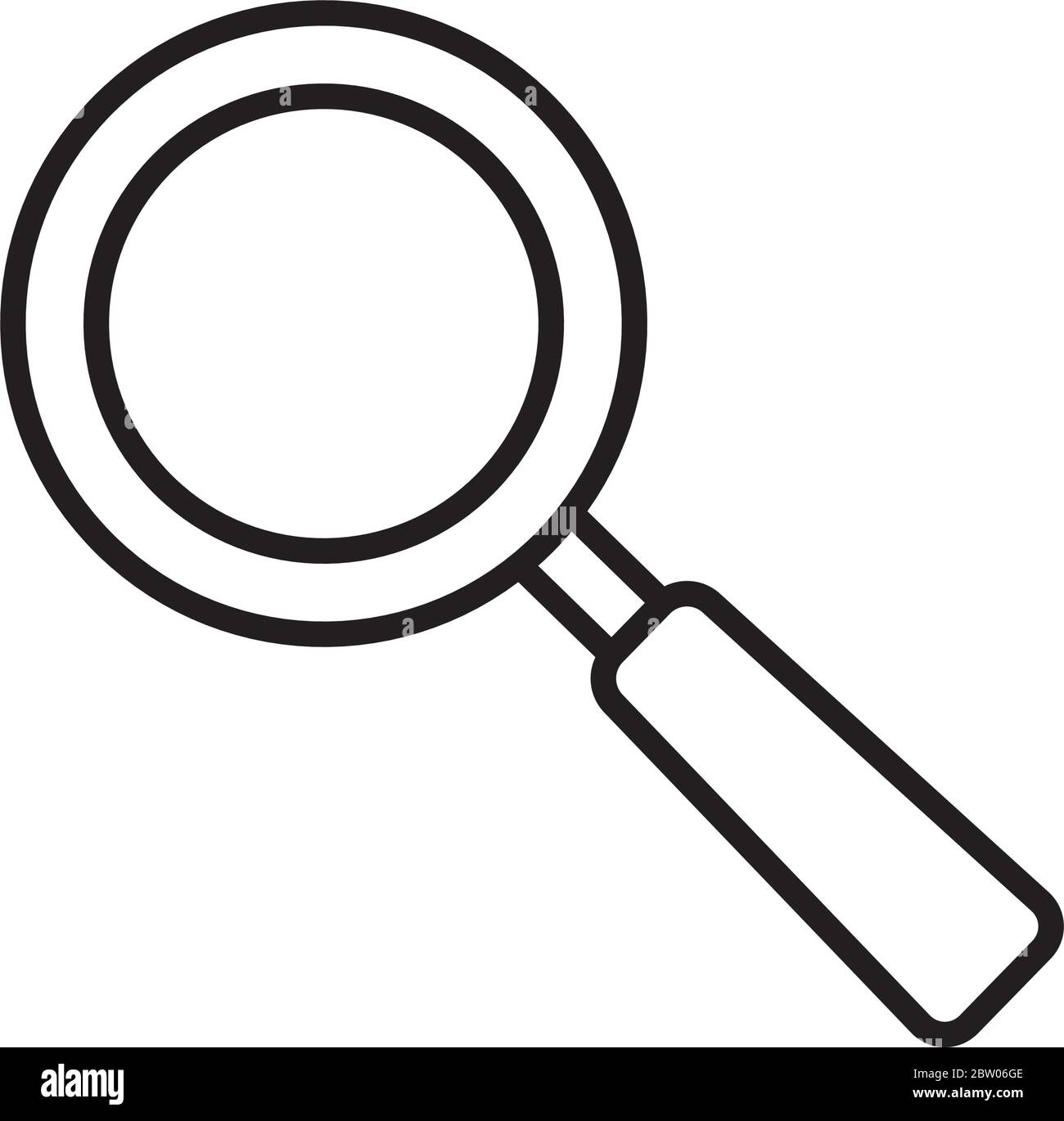 magnifying glass icon over white background, line style, vector ...